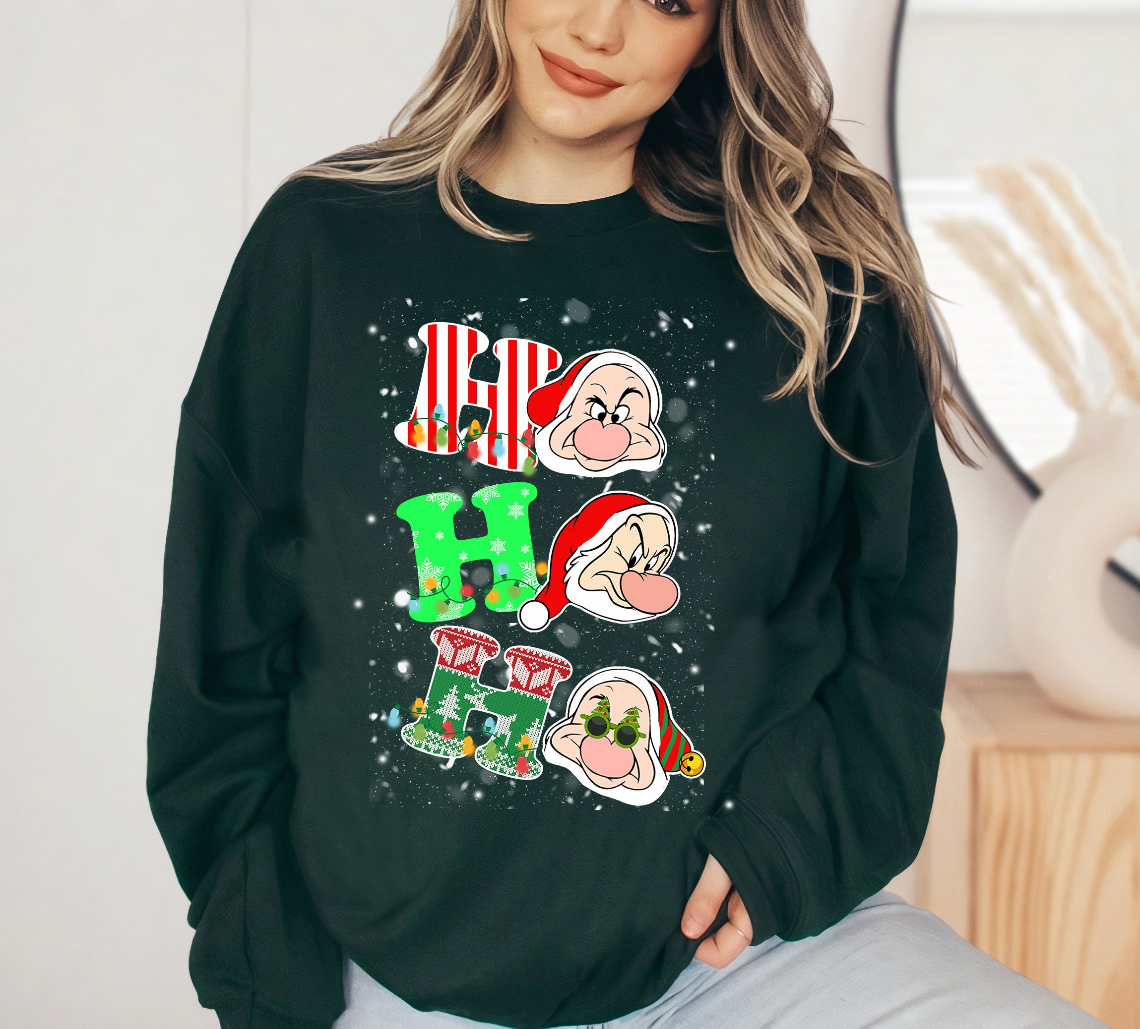 Ho Ho Ho Grumpy Dwarf Christmas Light Shirt, Snow White And Seven ...