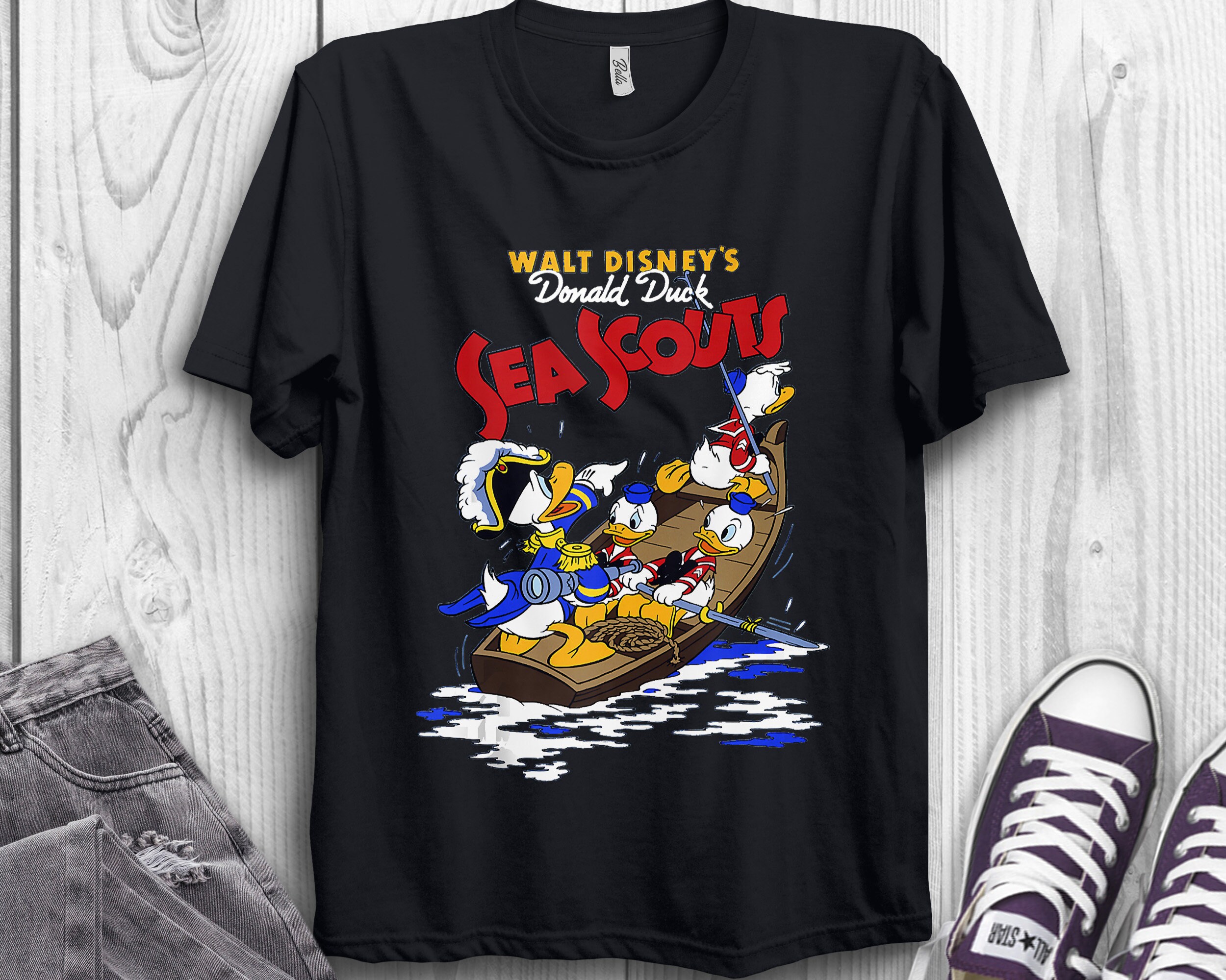 Disney Mickey And Friends Donald Duck Huey Dewey And Louie Sea Scouts Shirt