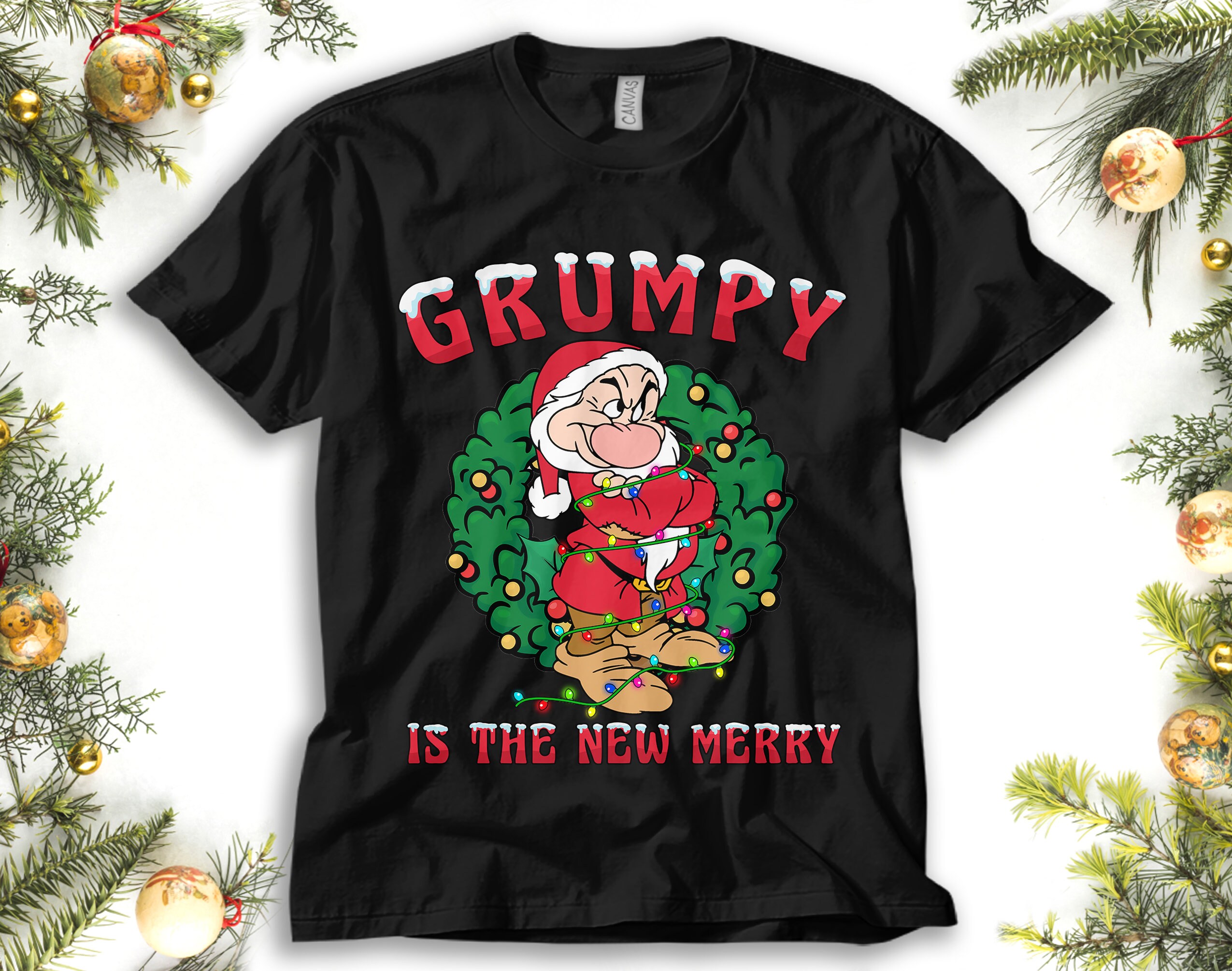 Disney Grumpy Dwarf Christmas Light Shirt, Grumpy Is The New Merry ...