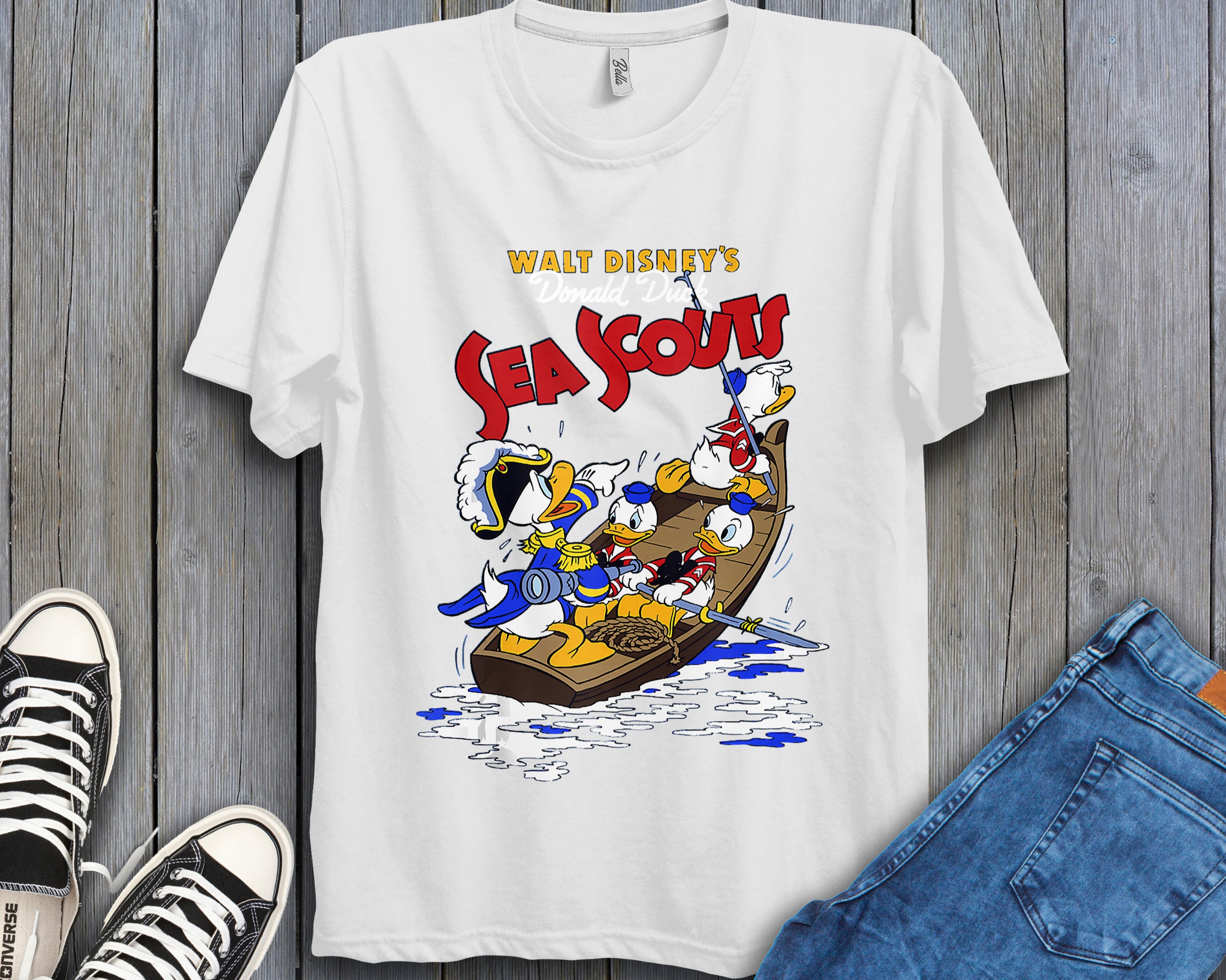 Disney Mickey And Friends Donald Duck Huey Dewey And Louie Sea Scouts Shirt