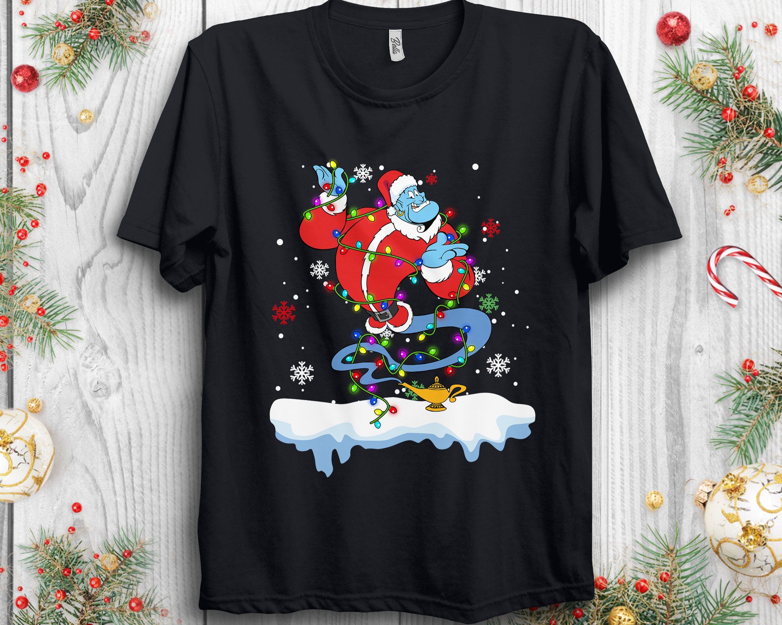Disney Aladdin Genie Christmas Lights Santa Costume Shirt sold by Ian ...