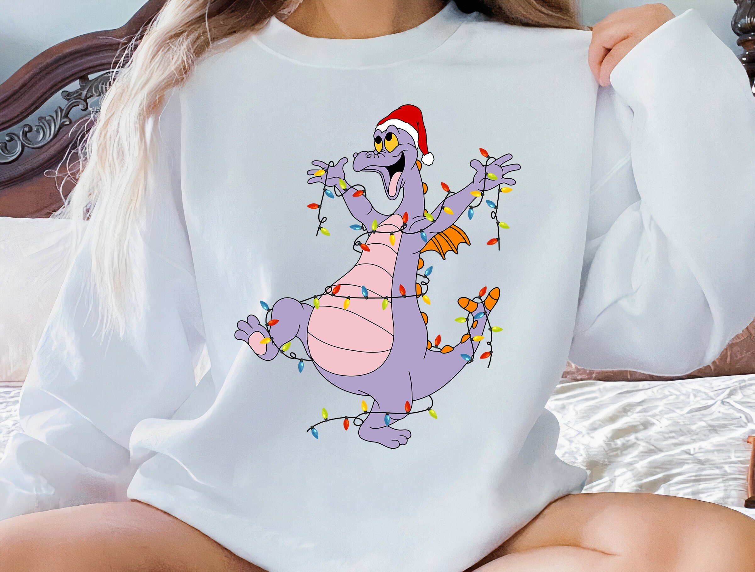 Disney Figment Christmas Lights Sweatshirt, Vintage Figment Epcot ...