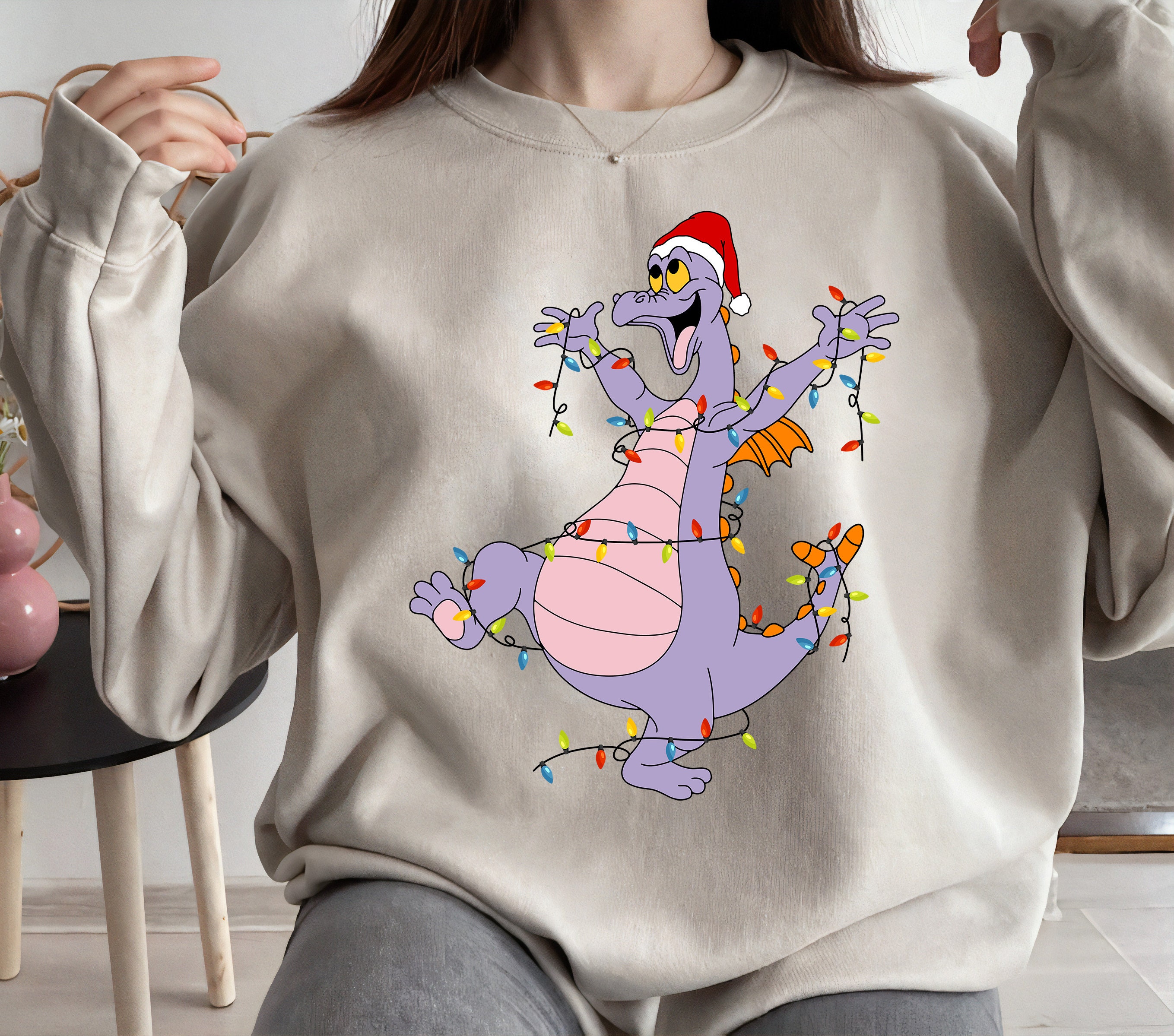 Disney Figment Christmas Lights Sweatshirt, Vintage Figment Epcot ...