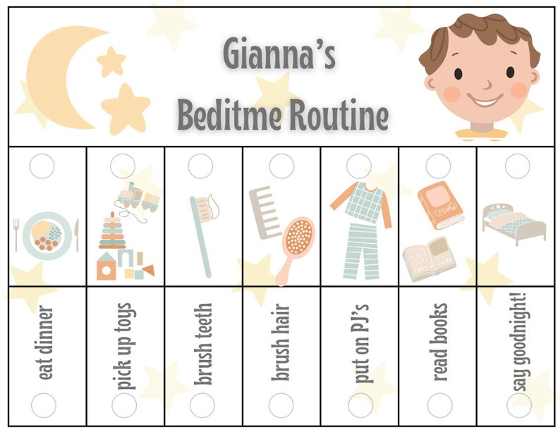Bedtime Routine Flipchart Checklist Toddlers Preschooler Bedtime ...