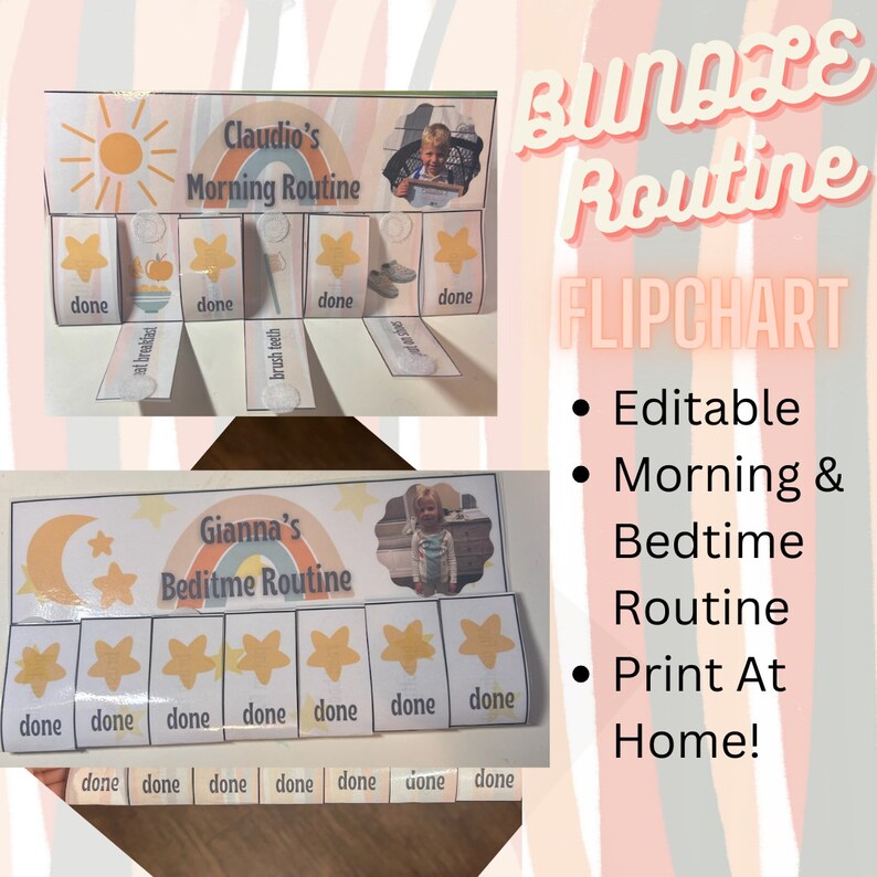 BUNDLE Morning and Bedtime Routine Flipchart for Kids - Etsy