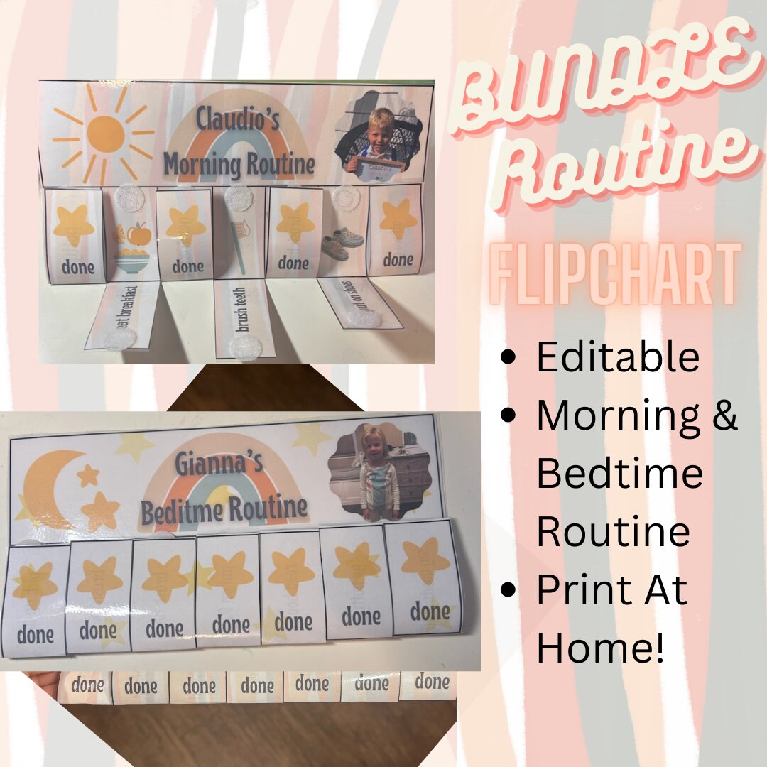 BUNDLE Morning and Bedtime Routine Flipchart for Kids - Etsy