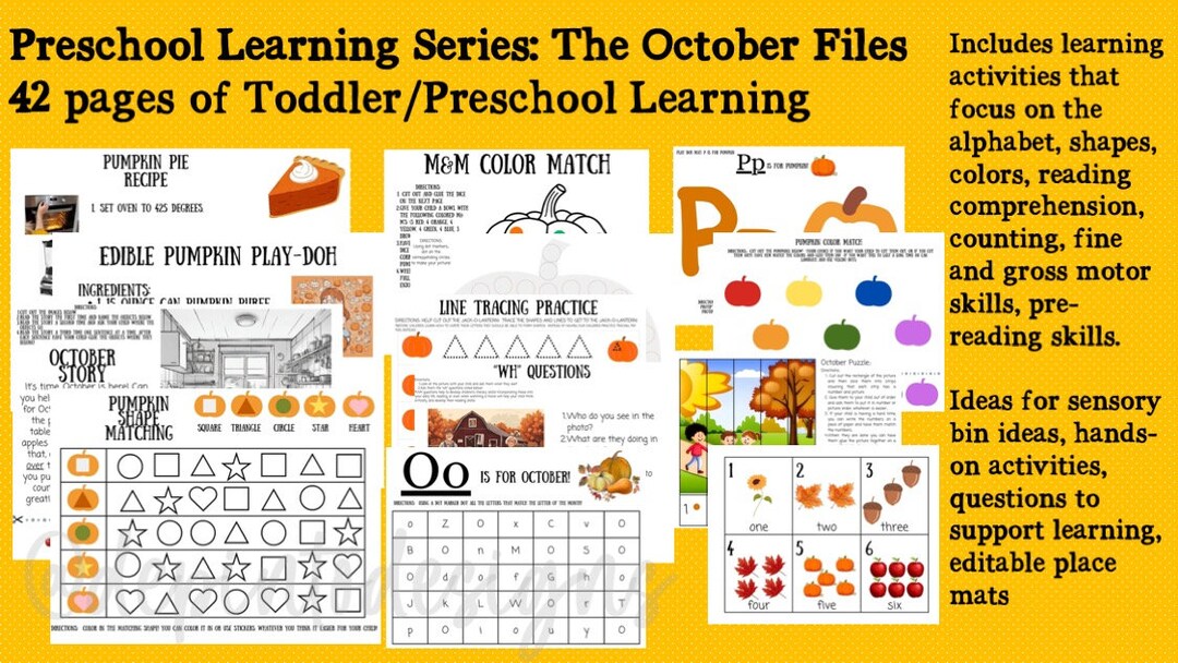 Preschool Learning Series: October Files, Ages 3, Age 4, Age 5 ...