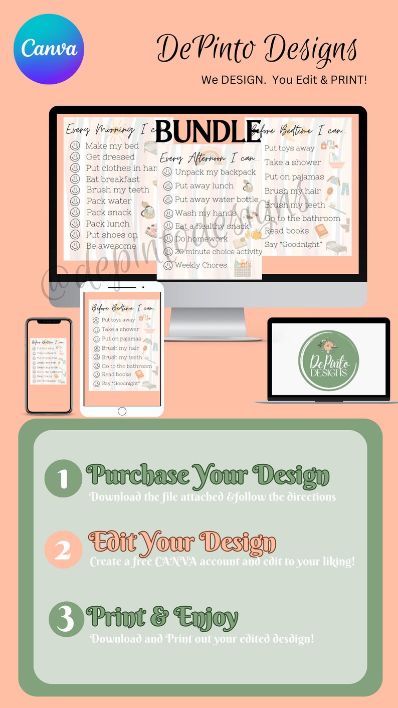 EDITABLE ROUTINE Bundle_morning, Afternoon/ Afterschool, and Bedtime ...