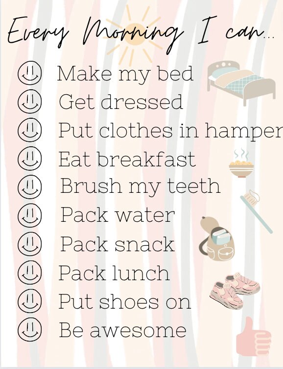 EDITABLE Child_kid_morning Routine Checklist_before School Checklist ...