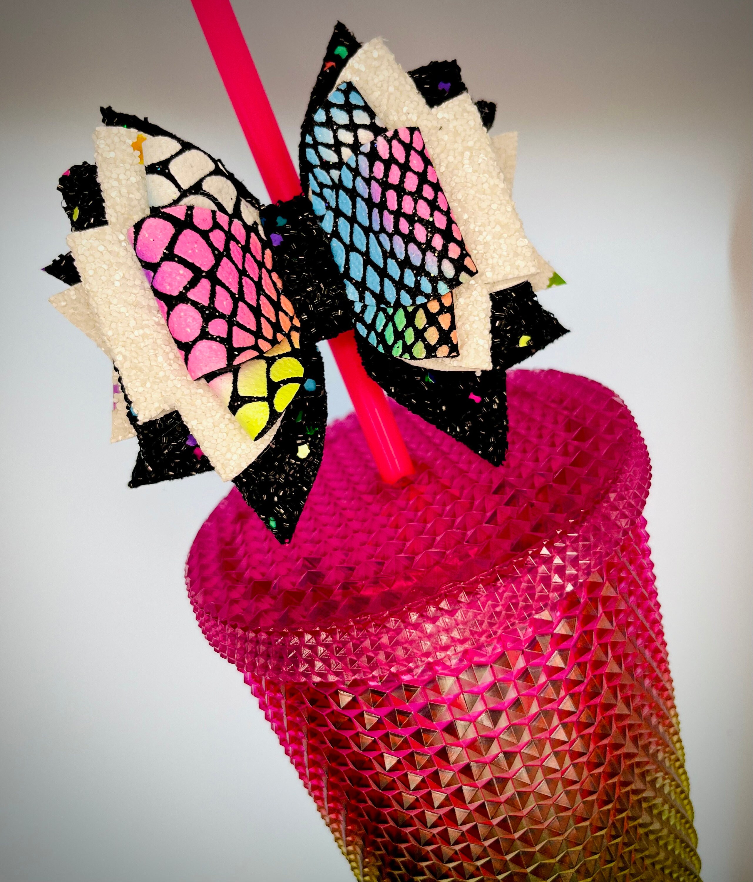 Neon Stanley Straw Topper Bow Neon Pink Yellow Stanley Cup Accessories ...
