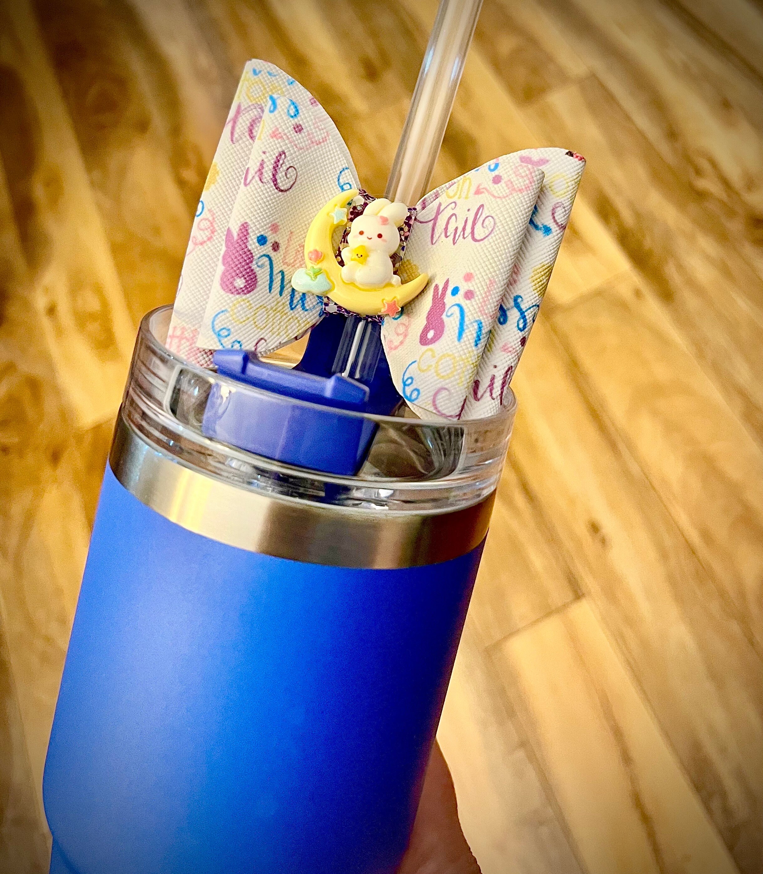 Straw Topper Bow for Stanley Cup, Starbucks Tumbler Purple and Blue ...