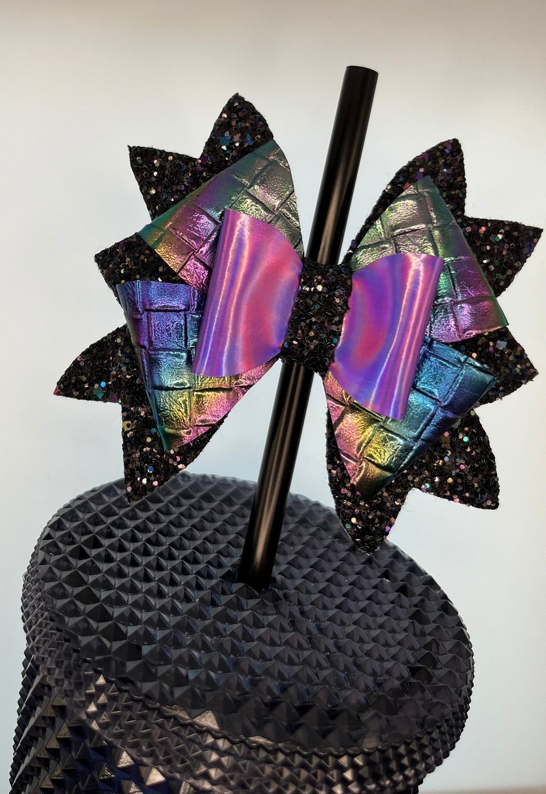 Straw Topper Chroma Bow for Stanley Cup, Starbucks Tumbler Purple Blue ...