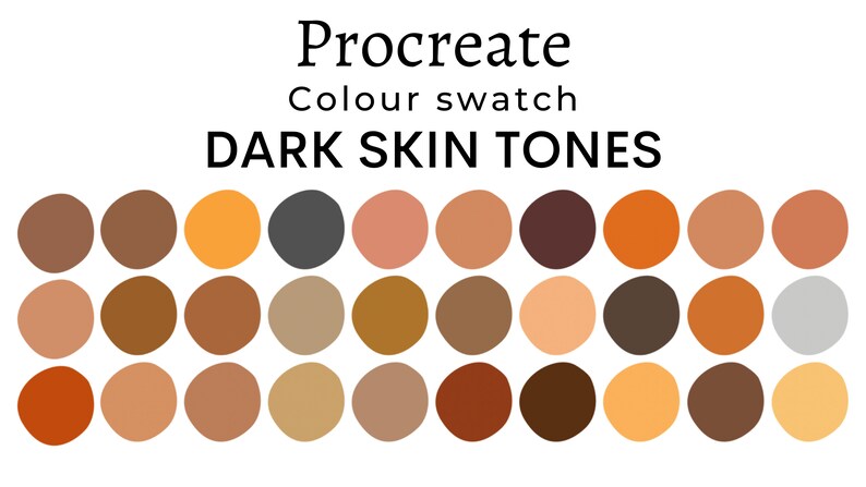 Dark Skin Tone Color Palette Procreate Palette | Etsy