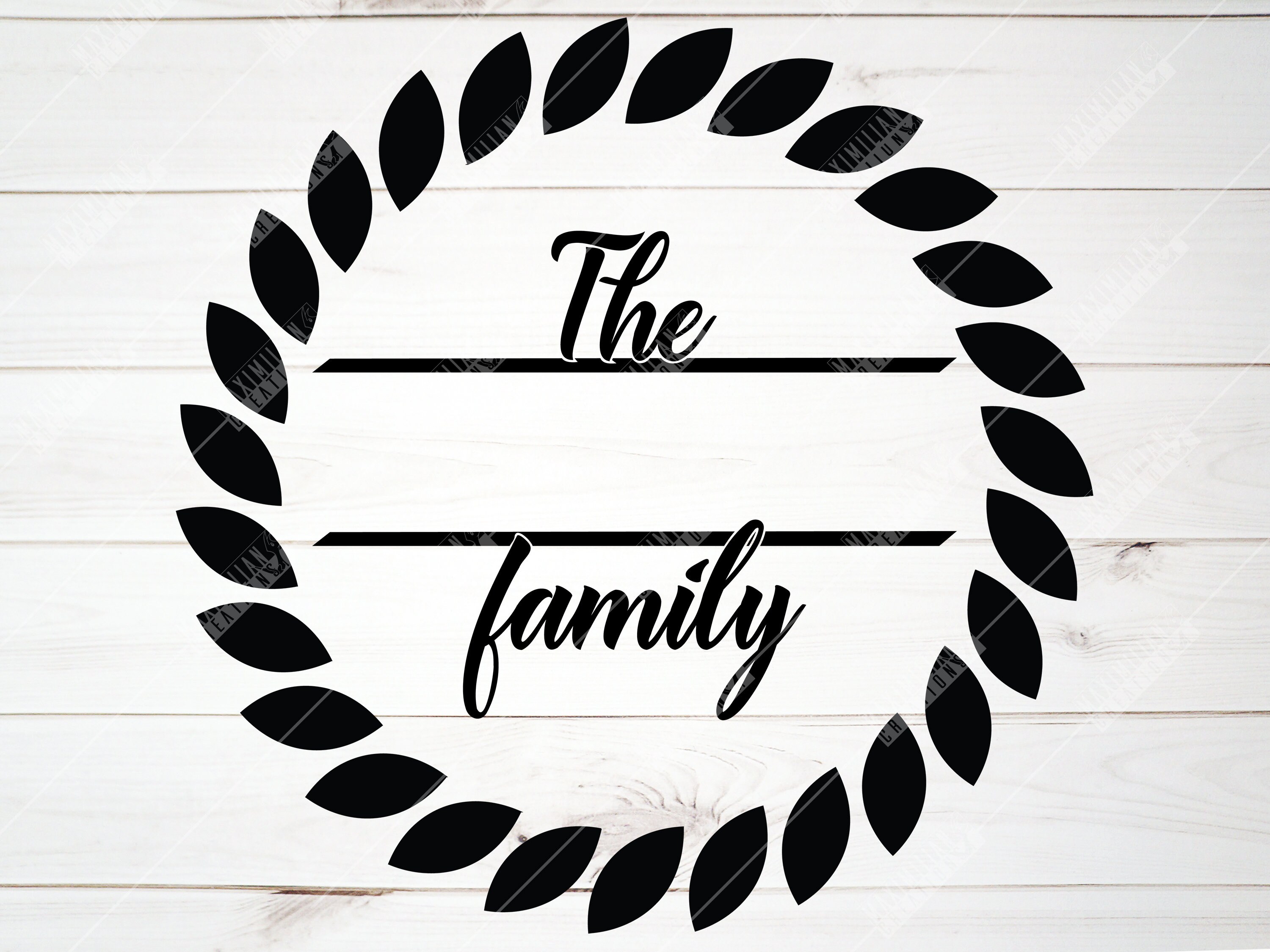 Leaf Circle Family Sign SVG Door Sign Svg Design Svg File - Etsy