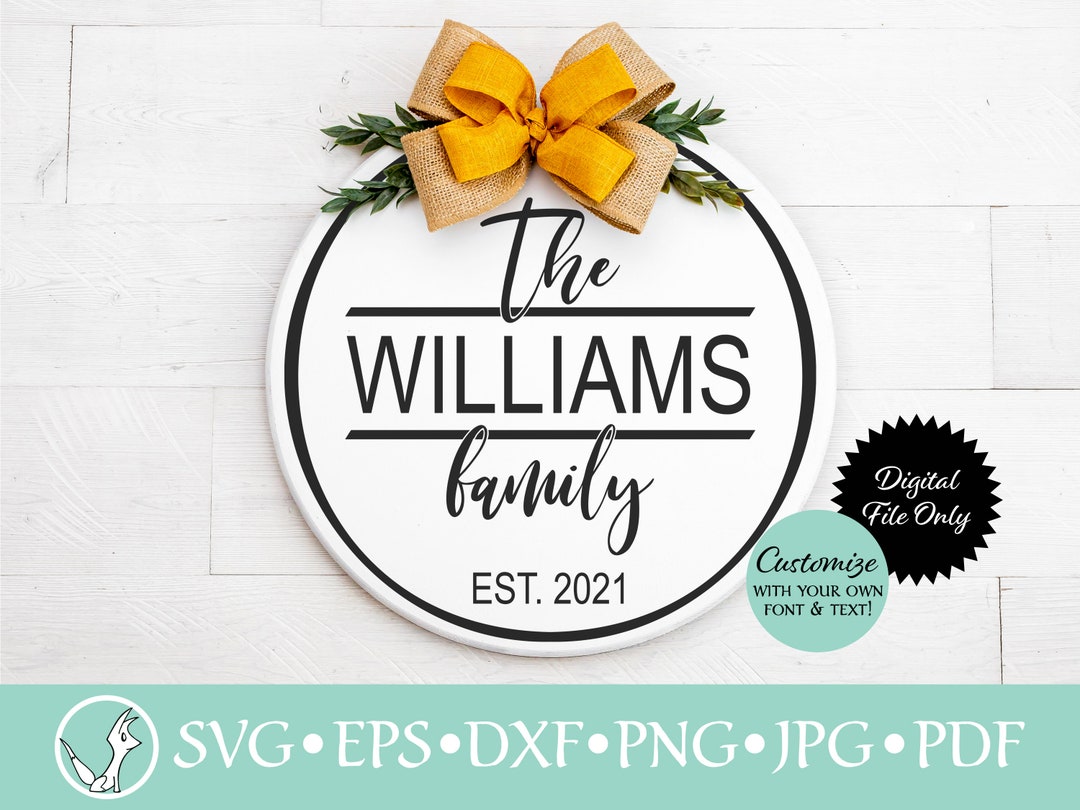 Circle Frame Family Sign SVG | Door Sign Svg Design | Svg File for ...