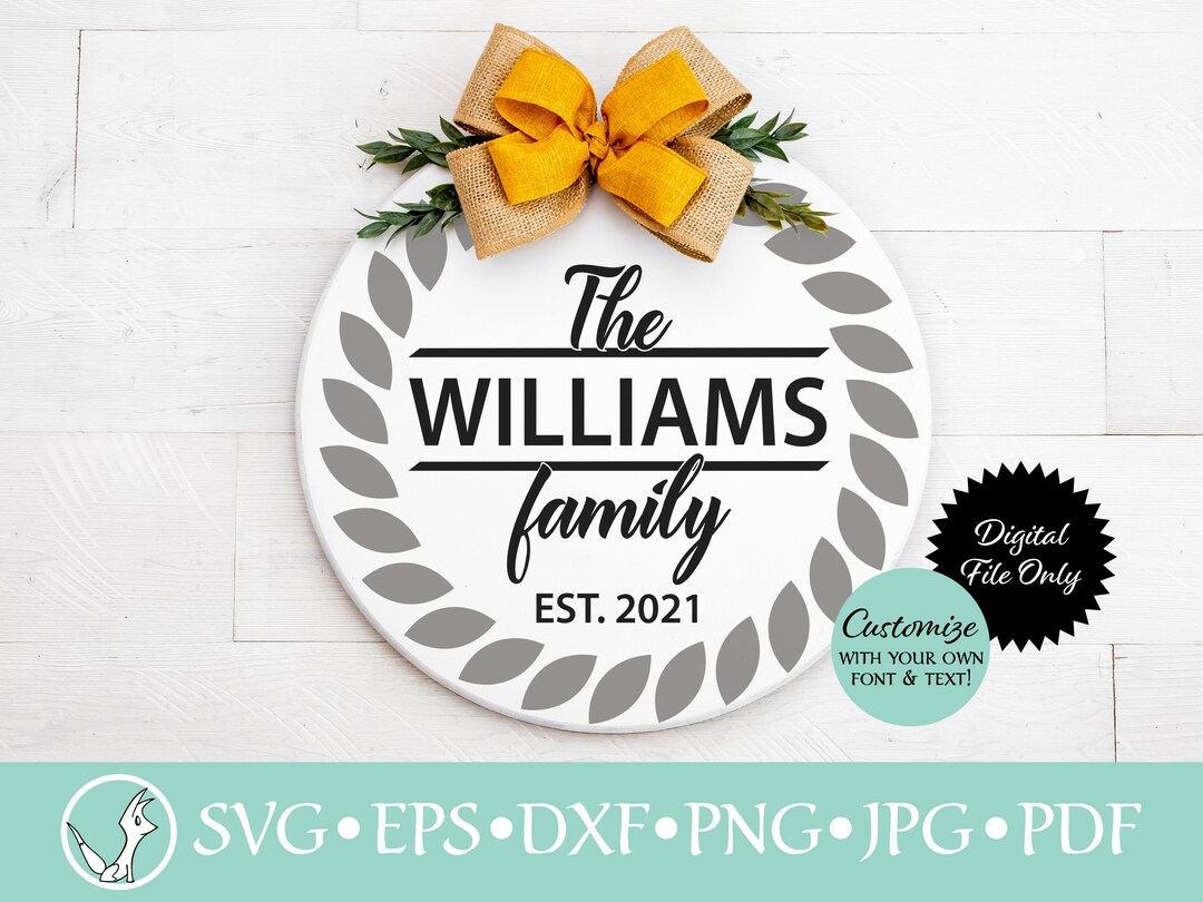 Leaf Circle Family Sign SVG | Door Sign Svg Design | Svg File for ...