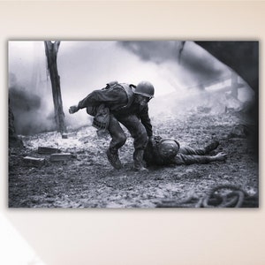 World War Normandy Art Print,d-day Hero Saving a Wounded Soldier Poster ...