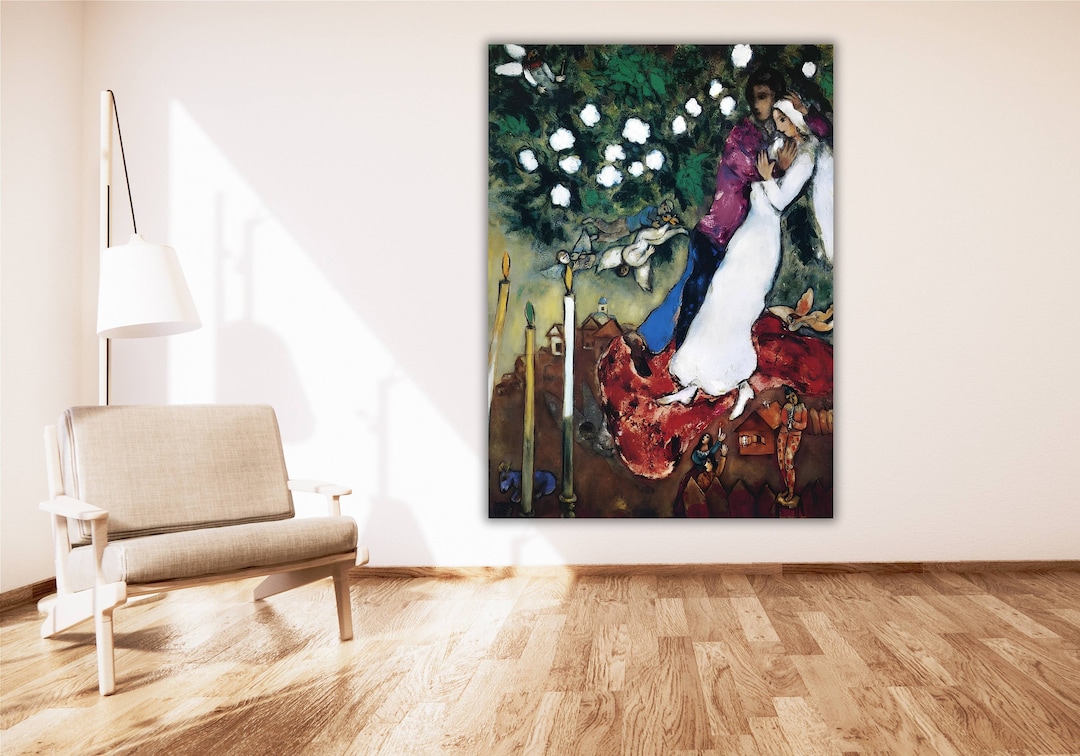 Marc CHAGALL Bride With Three Candles Poste/canvas Wall Art,marc ...