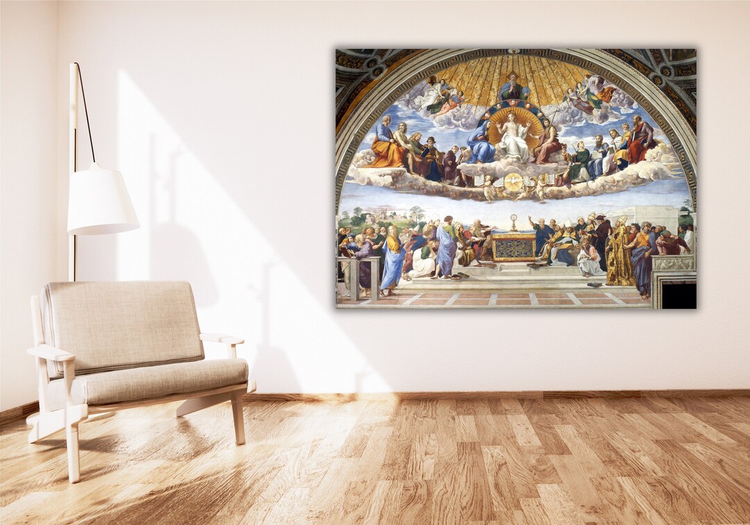 Raphael Disputation of the Holy Sacrament Canvas Wall Art,raphael Art ...