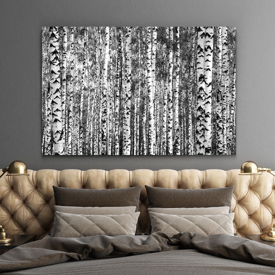 Birch Trees Print Art,nature Forest Poster,forest Painting,botanical ...