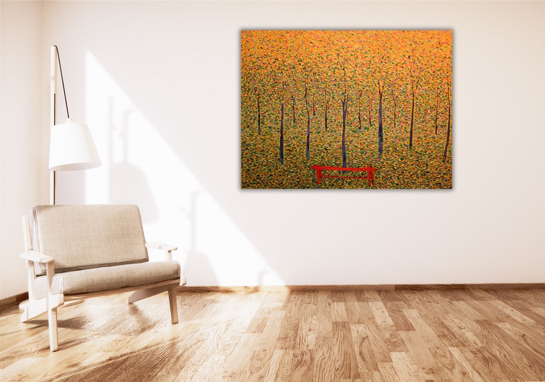 Georges Seurat Red Park Bench Poster Art Canvas,famous Paintings Print,georges Seurat Print Art ...