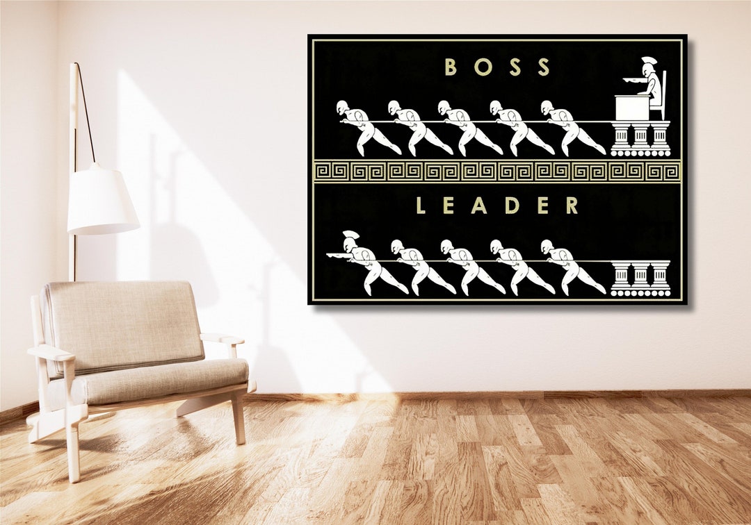 Boss Vs Leader Canvas Wall Art,motivational Quote Print Art,leader ...