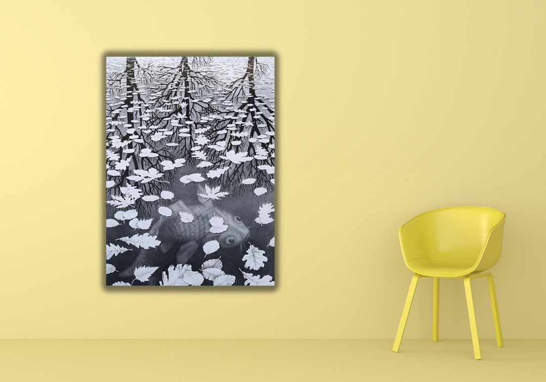 M.C. Escher the Fish Poster Art Print,maurits Cornelis Escher Canvas ...