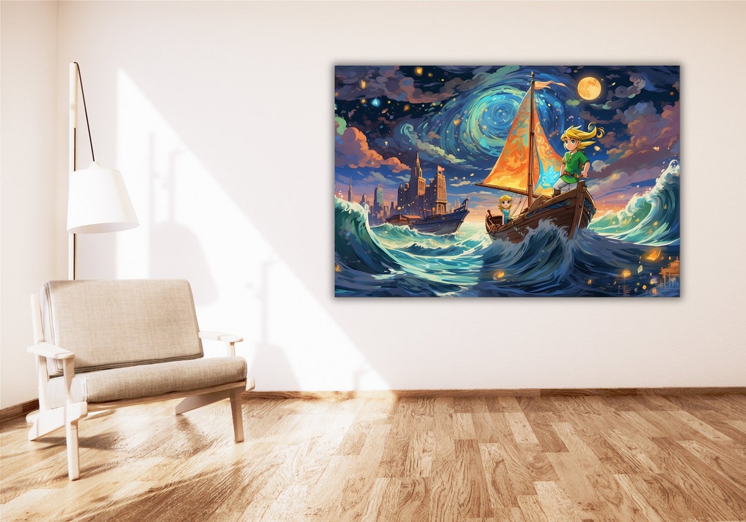 Legend of Zelda Sailing Boat Poster Art Print,legend of Zelda Canvas ...