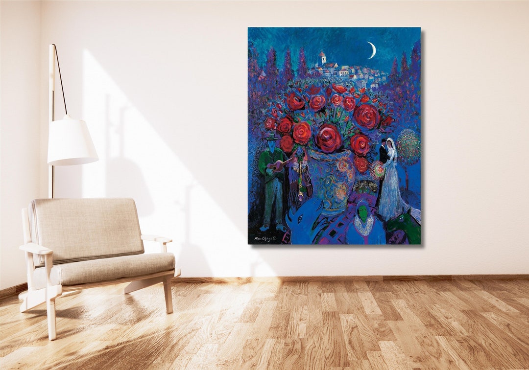 Marc CHAGALL Roses Canvas Wall Art,marc CHAGALL Flowers Print Art ...