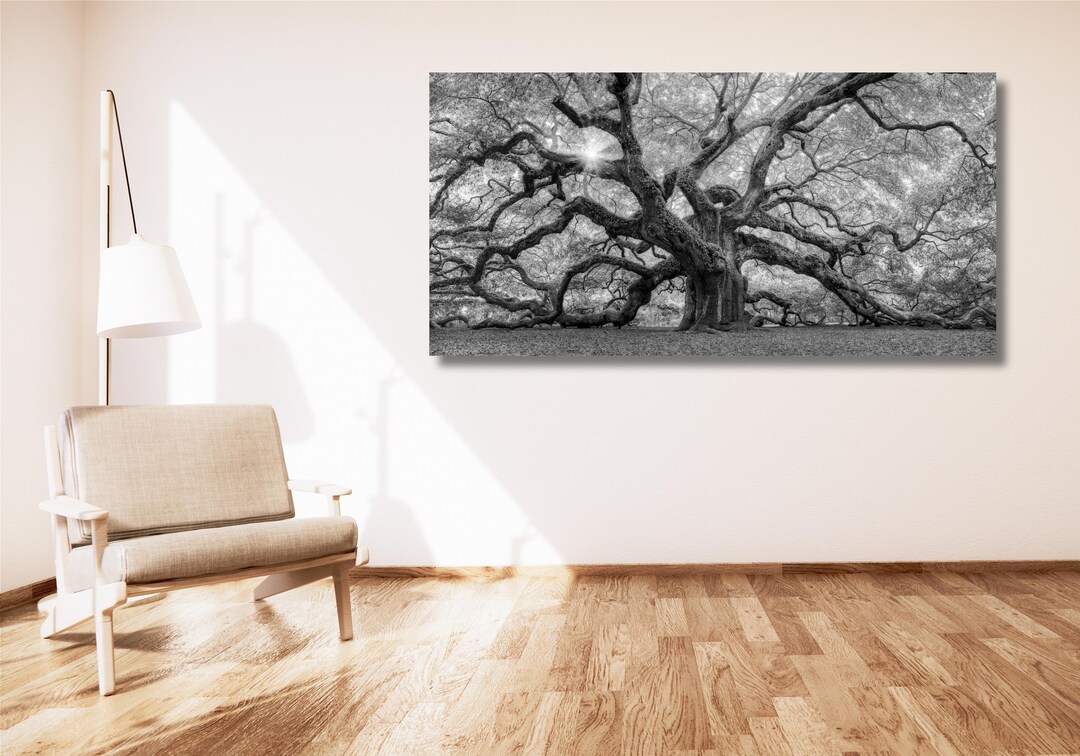 Angel Oak Tree Print Art,nature Forest Poster,forest Painting,botanical ...