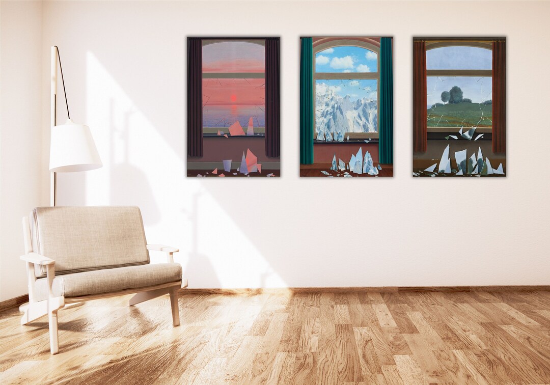 Set of 3 René Magritte Window Poster/canvas Art Print,rené Magritte ...