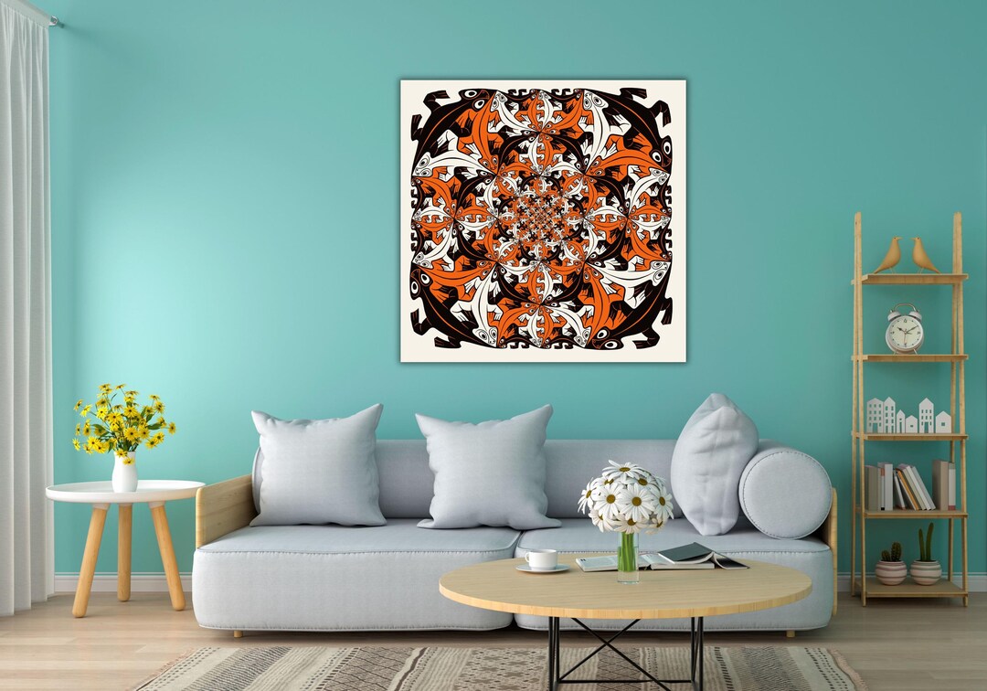 Optical Illusion by Maurits Cornelis Escher Poster Print Art Canvas ...