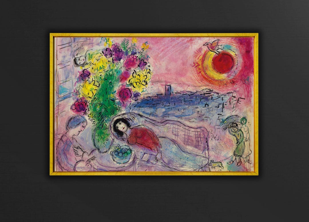 Marc Chagall Colour of Life Poster Art,chagall Canvas Wall Art ...