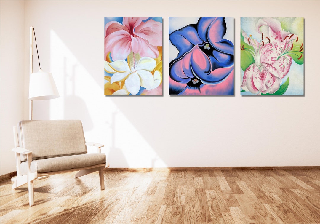 Set of 3 Georgia O'keeffe Flowers Wall Art Print,georgia O'keeffe ...