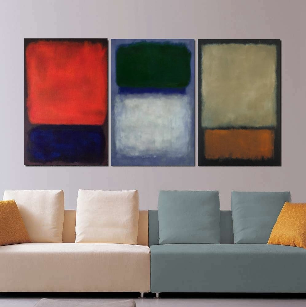 3er Set Mark Rothko Malerei Leinwand Wandkunst, Mark Rothko Rot Braun ...
