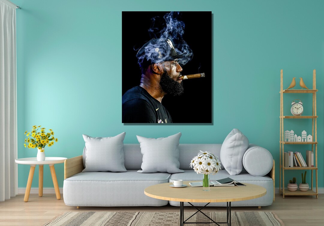 Lebron James Smoking Poster Art,lebron James Print Art,lebron James ...