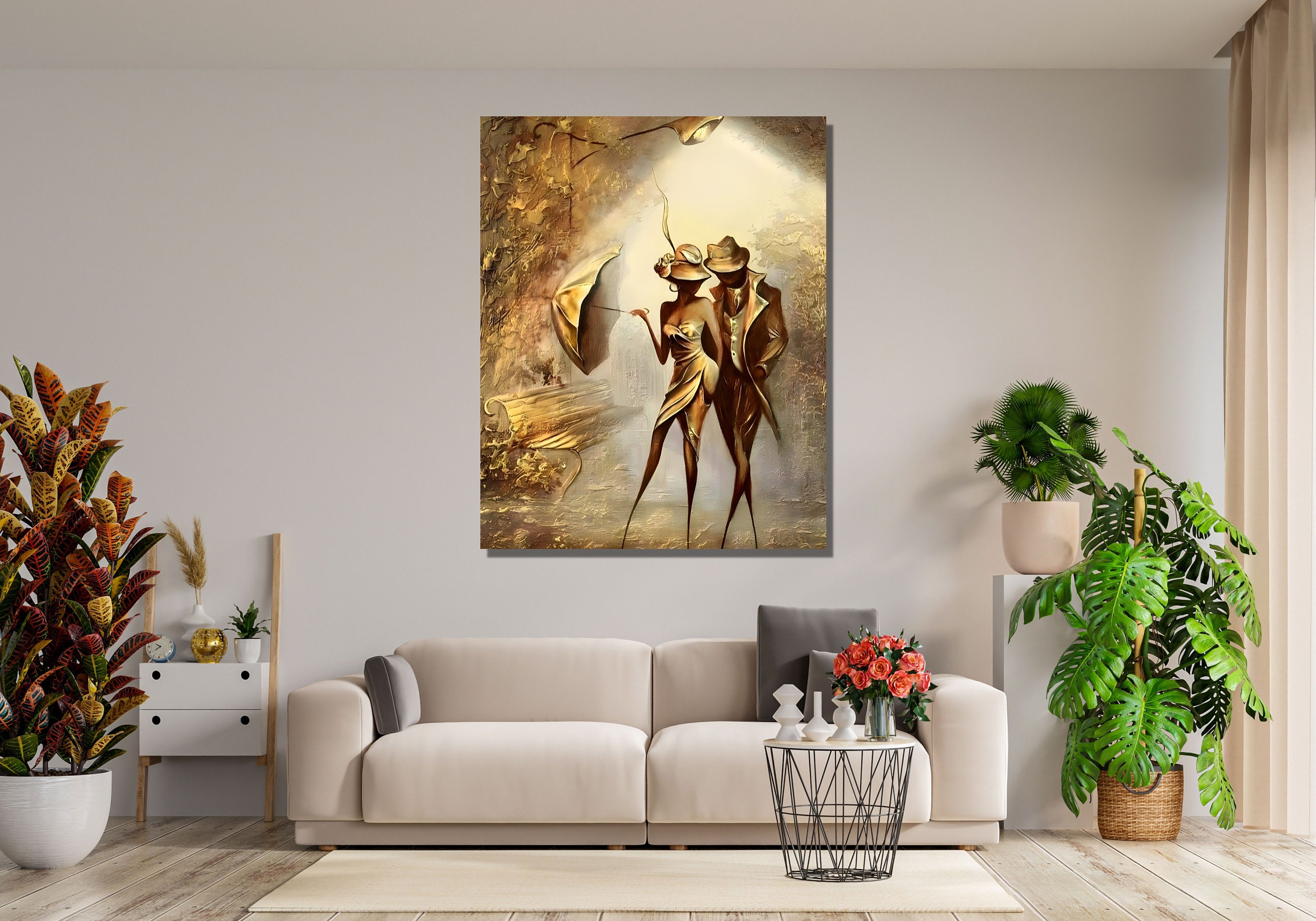 Gold Tango Canvas Wall Art Tango Wall Art Dancing Couple - Etsy