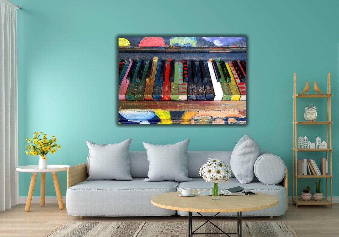 Colourful Piano Poster Art Canvas,vintage Music Print Art Canvas ...