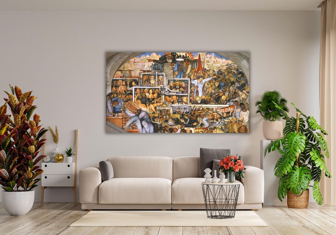 Diego Rivera Mexican Bricklayers Poster Art Prints,bazaar Festival ...