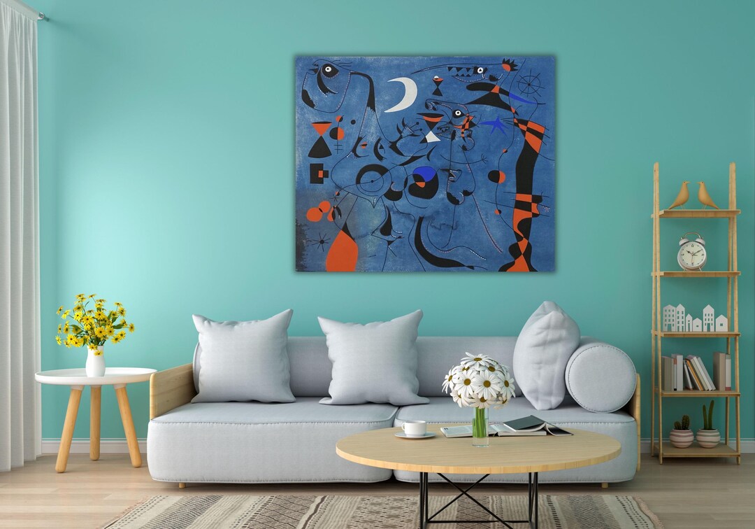 Joan Miro Blue Art Canvas Wall Art Print,joan Miro Abstract Wall Art ...