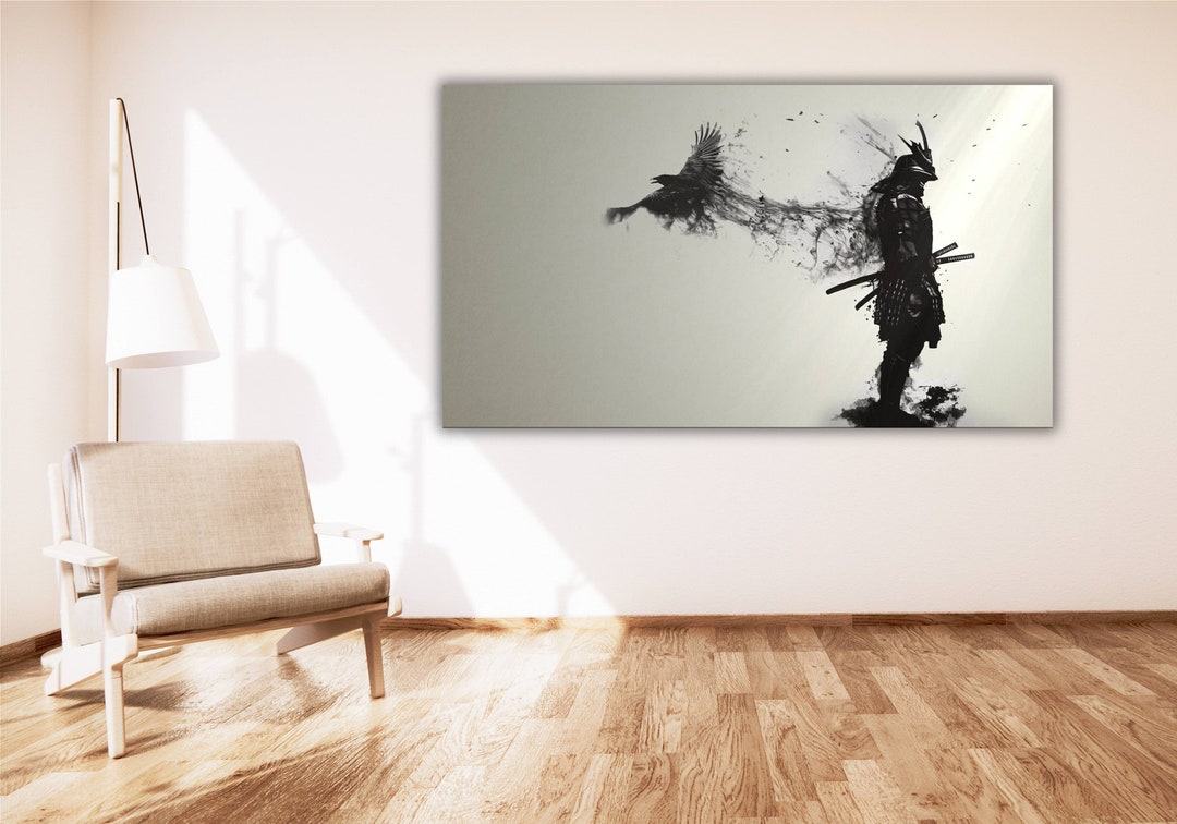 Samurai Poster Art Canvas,samurai Man Canvas Wall Art,japanese Wall ...