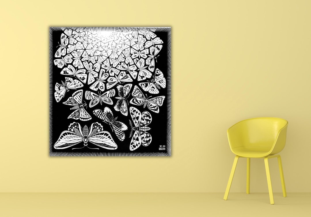 Butterflies by Maurits Cornelis Escher Poster Print Art Canvas ...