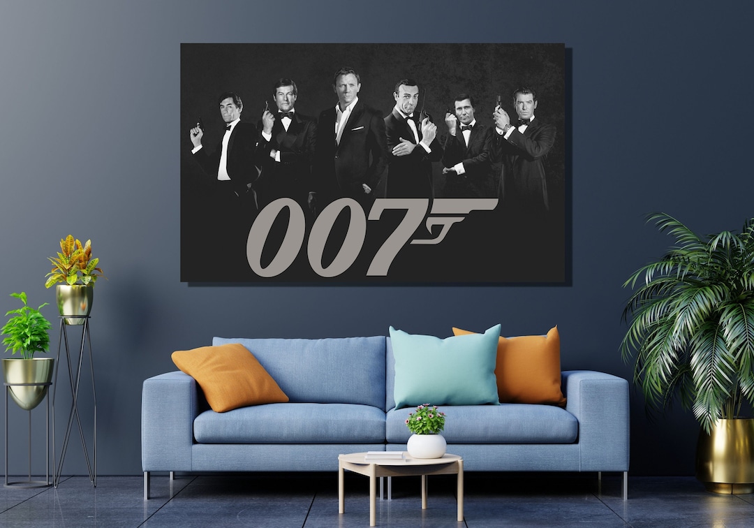 James Bond Poster Art,james Bond Canvas Print,james Bond Canvas Wall ...