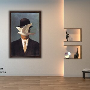 René Magritte Man in a Bowler Hat Poster Art Canvas,rene Magritte ...