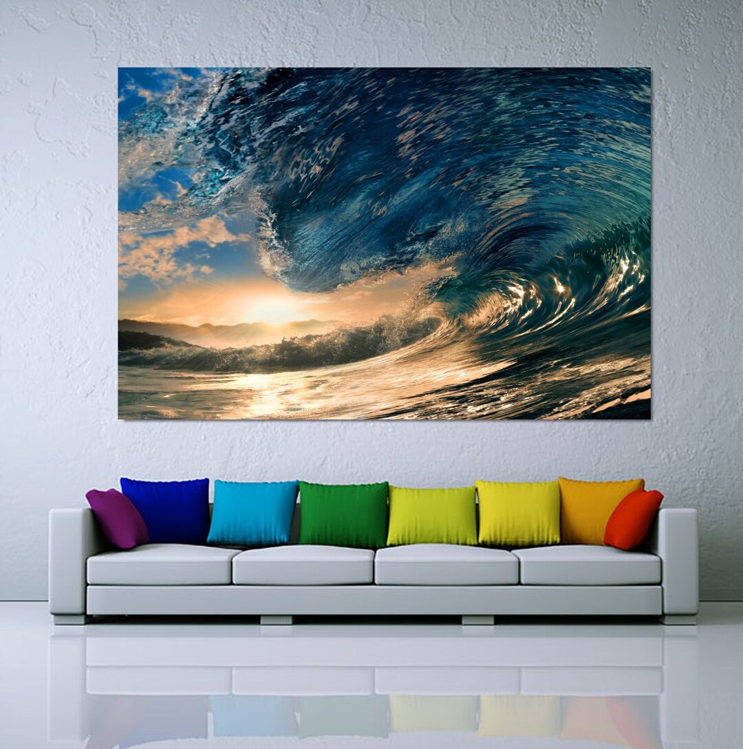 The Oceon Wave Canvas Wall Art,the Oceon Wave Artworks,oceon Sea Wall ...