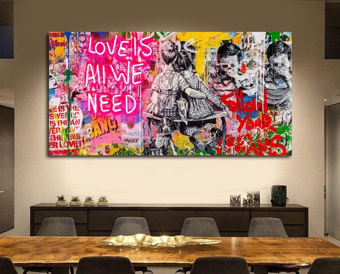 Banksy Love is All We Need Poster Print,love is All We Need Banksy ...