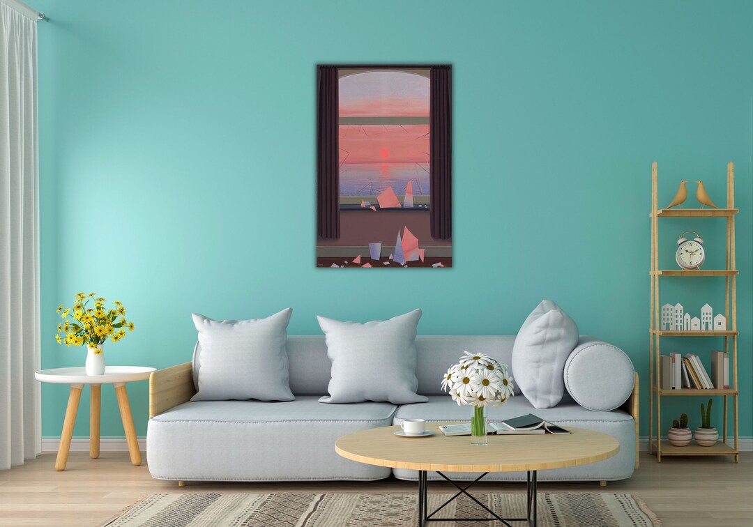 René Magritte Window View Poster Art Canvas,rene Magritte Canvas Wall ...