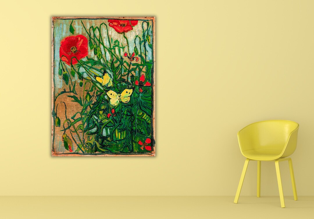 Vincent Van Gogh Butterflies and Poppies 1889 Poster Print Art,flowers ...