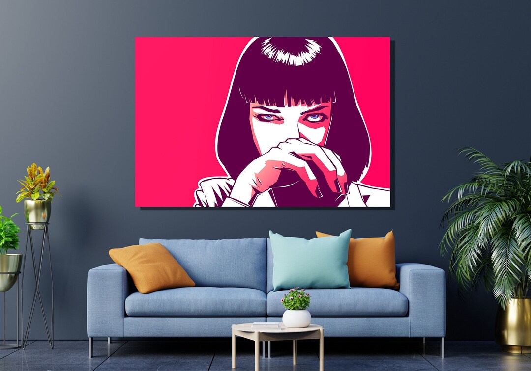 Pulp Fiction Movie Poster,mia Wallace Print,movie Bathroom Art,mia ...