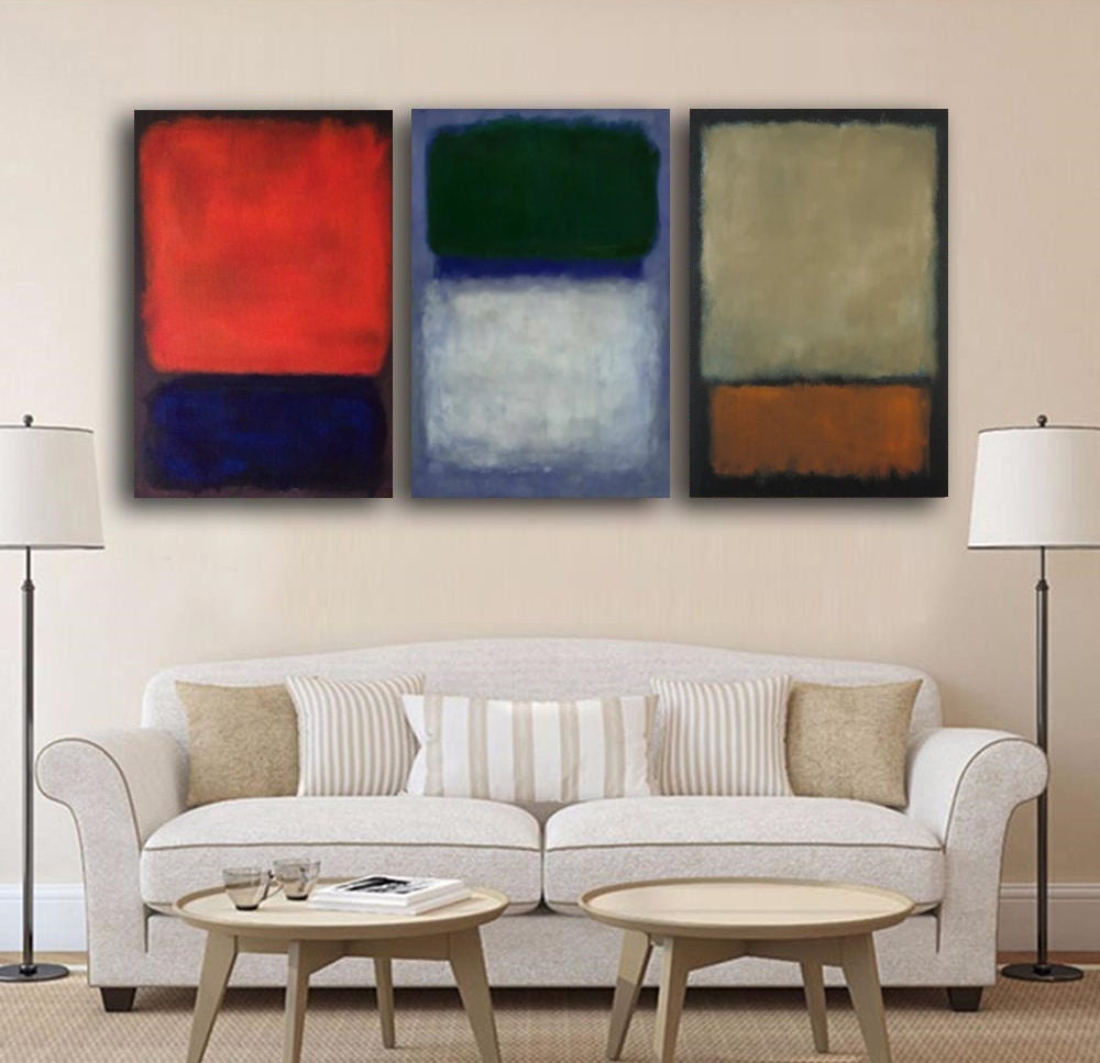 3er Set Mark Rothko Malerei Leinwand Wandkunst, Mark Rothko Rot Braun ...